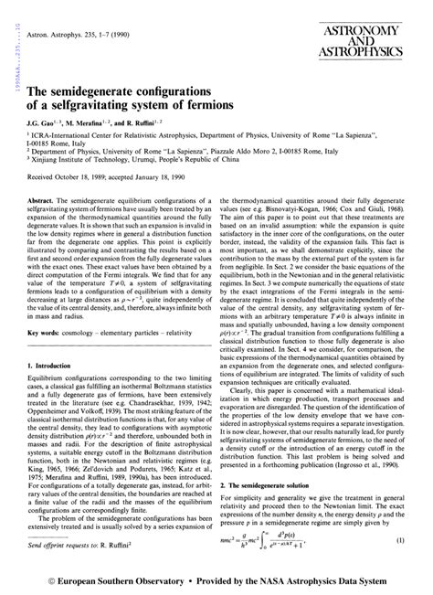 Pdf The Semidegenerate Configurations Of A Selfgravitating System Of Fermions