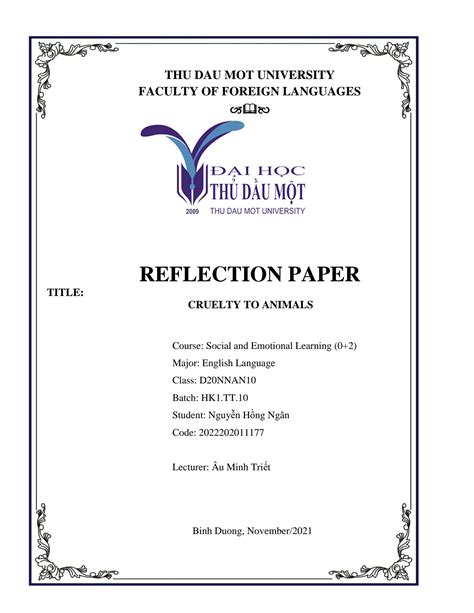 Solution Social And Emotional Learningreflection Paper Studypool