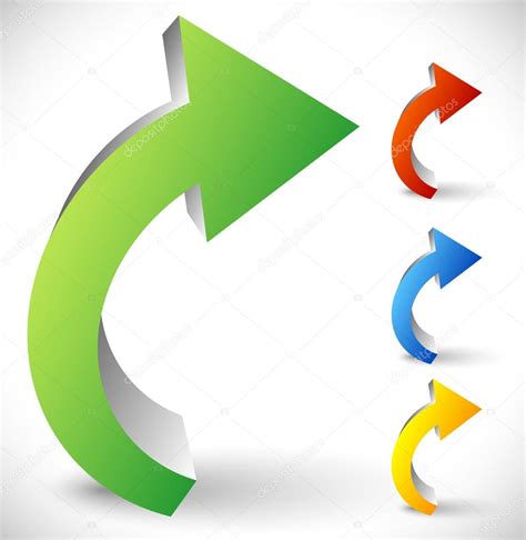 Curved 3d Arrows Set Stock Vector Vectorguy 73856707