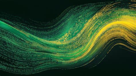 dynamic stream of binary code in green and yellow symbolizing data