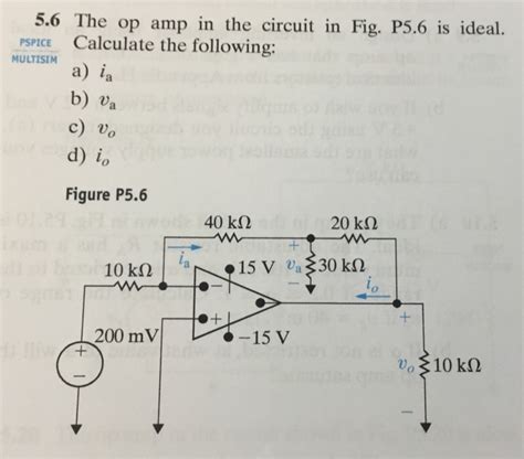 Solved 5.6 The op amp in the circuit in Fig. P5.6 is ideal. | Chegg.com
