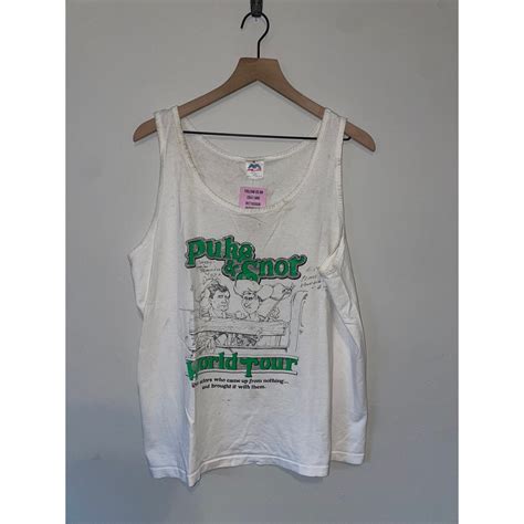90s Vintage Puke And Snot World Tour Graphic White Tank… Gem