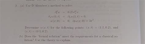 3 a use d alembert s method to solve