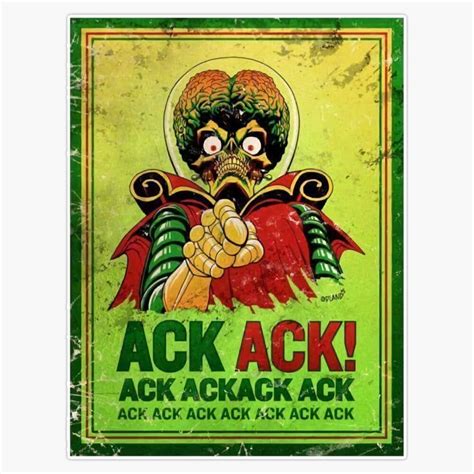 Mars Attack Ack Ack Classic Bumper Sticker Vinyl Decal 5