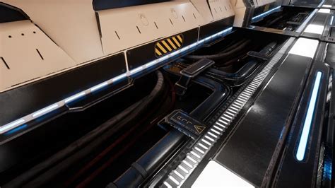 3d model modular scifi interior spaceship environment ue4 vr ar low