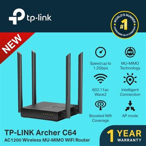 Jual TP Link Archer C64 Wireless MU MIMO WiFi Router AC1200 Kota Surabaya KABELO Tokopedia