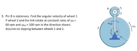 Solved Pin B Is Stationary Find The Angular Velocity Of Chegg