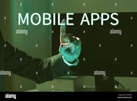 Text Caption Presenting Mobile Apps Internet Concept A Software