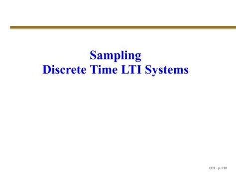 sampling discrete time lti systems