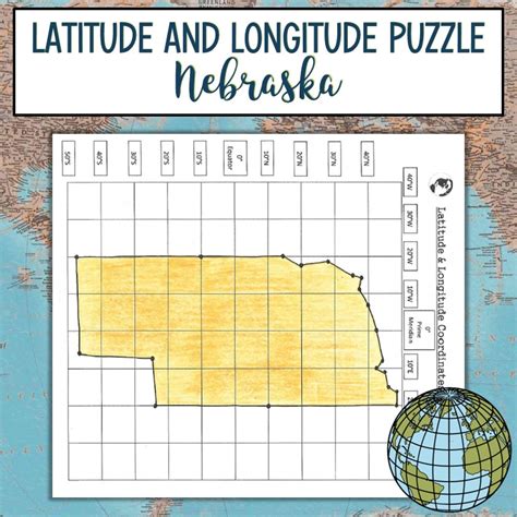 Nebraska Latitude And Longitude Practice Puzzle Activity