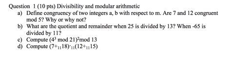 solved question 1 10 pts divisibility and modular
