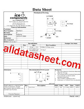 IN07013 Datasheet(PDF) - ice Components, Ins.
