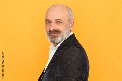 Style Elegance And Masculinity Concept Side View Of Attractive Senior