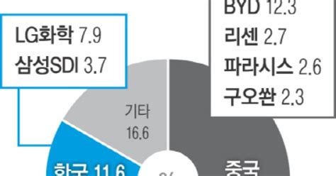 전기차 배터리 시장 중·일 고속성장 속 한국업체들 부진