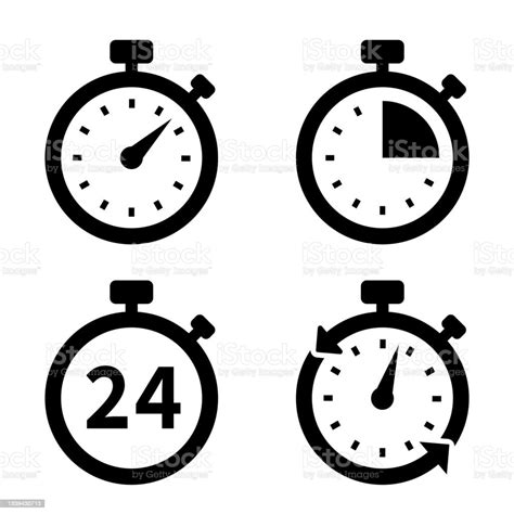 timers icon set countdown timer symbol timer stopwatch collection stock