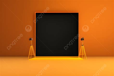 연단과 추상적인 배경이 있는 최소한의 장면 최신 유행의 3d 연단이 있는 최소한의 장면 연단과 추상적 인 배경 연단과 추상적 인 배경 오렌지 배경 일러스트 및 사진