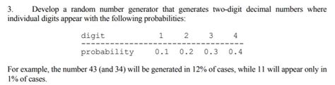 Solved 3 Develop A Random Number Generator That Generates