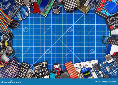 Frame Collage With Copy Space Of Microcontroller Board Display Sensor