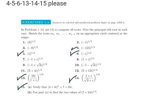 Solved 4 5 6 13 14 15 Please Exercises 1 4 Answers To