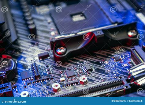 Am4 Cpu Socket On Motherboard Hardware Close Up Stock Image Image Of