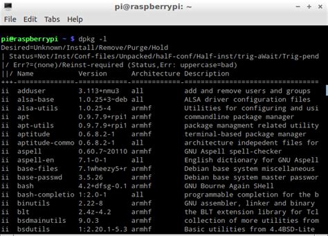 Hello Raspberry Pi List Installed Package With Dpkg