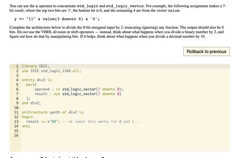 Solved You Can Use The Operator To Concatenate Std Logic Chegg