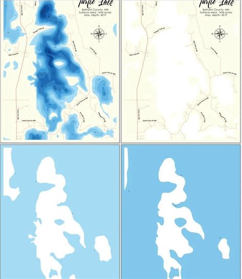 digital file pdf svg turtle lake beltrami minnesota map bathymetric