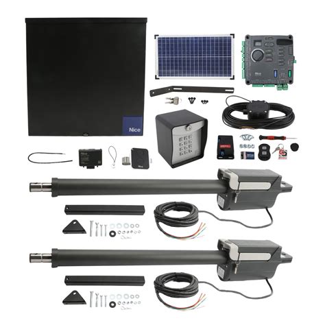 Nice Apollo Dual 912l Linear Actuator Swing Gate Opener Solar Kit 30 Watt Solar Bundle With