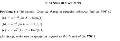 Solved Transformationsproblem 83 30 ﻿points ﻿using The