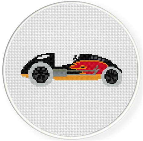 Race Car Flames Cross Stitch Pattern Daily Cross Stitch