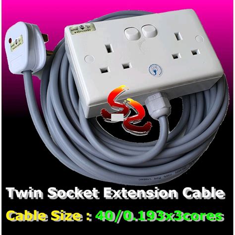 Sirim Approved 2 Gang 13a Switched Socket Extension With Neon Light Indicator Double Trailing