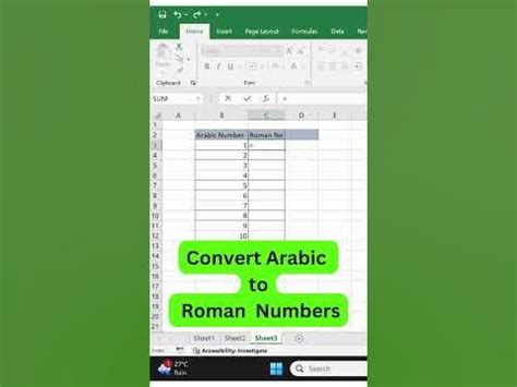 Convert Roman to Arabic and Arabic to Roman numbers in Ms #excel with ...
