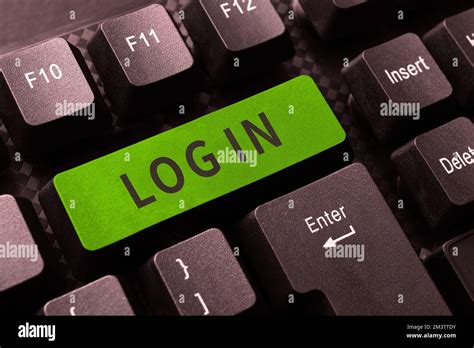 Conceptual Caption Log In Business Idea Go Through The Procedures To Begin Use Of A Computer Or