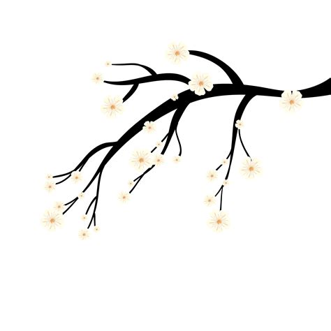 Tree Branch Plant With Flowers 4477552 Vector Art At Vecteezy