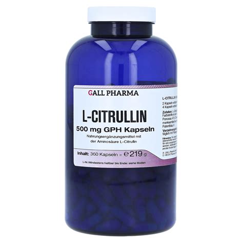 L-CITRULLIN 500 mg GPH Kapseln 360 Stück | medpex