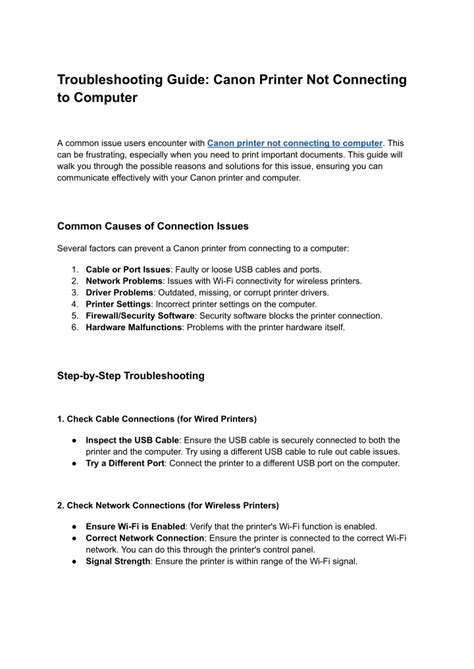 Ppt Troubleshooting Guide Canon Printer Not Connecting To Computer Powerpoint Presentation