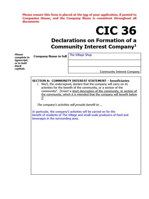 Cic36example Form Cic36 Update April 2019 Pdf Retail Business