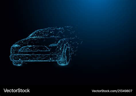 car form lines triangles and particle style vector image