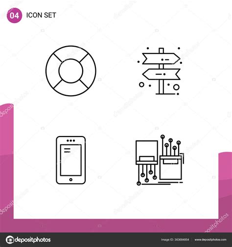 Line Pack Universal Symbols Float Huawei Business Phone Digital Editable Stock Vector By