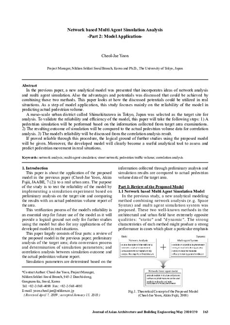 pdf network based multi agent simulation analysis part 2 model