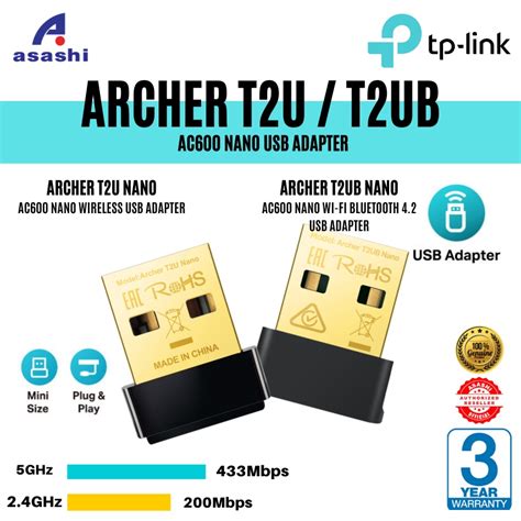Tp Link Archer T U Nano T Ub Nano Ac Nano Wireless Usb Adapter Shopee Malaysia