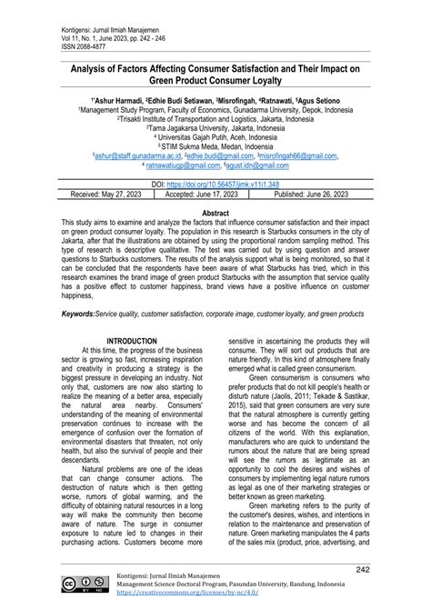 Pdf Analysis Of Factors Affecting Consumer Satisfaction And Their