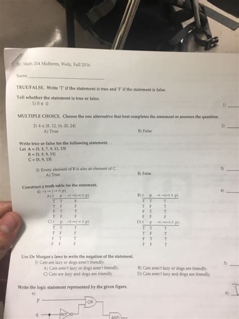 Solved Write T If The Statement Is True And F If The