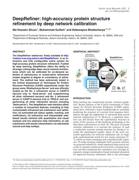 Pdf Deeprefiner High Accuracy Protein Structure Refinement By Deep Network Calibration