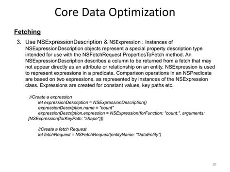 Core Data Performance Guide Line Ppt