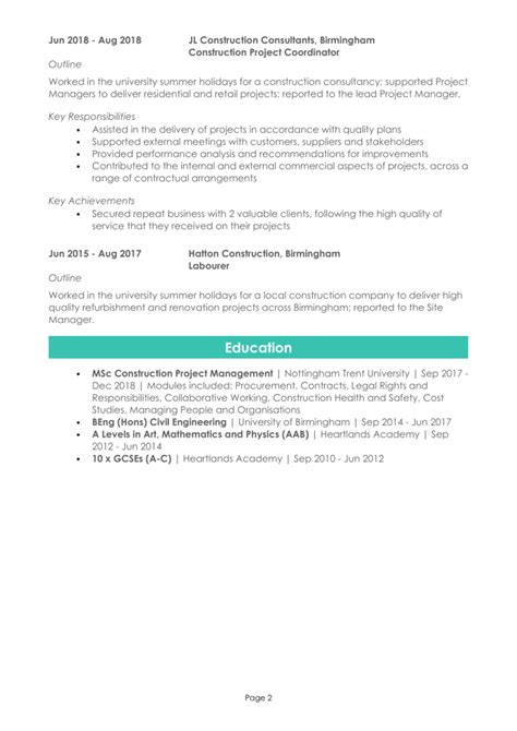 Junior Project Manager CV Example Guide Land Top Jobs