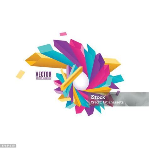 둥근 3 차원 형태로 여러 기하학적 인 사각형의 벡터 일러스트 레이 션 3차원 형태에 대한 스톡 벡터 아트 및 기타 이미지 3차원 형태 개념 건설 산업 Istock