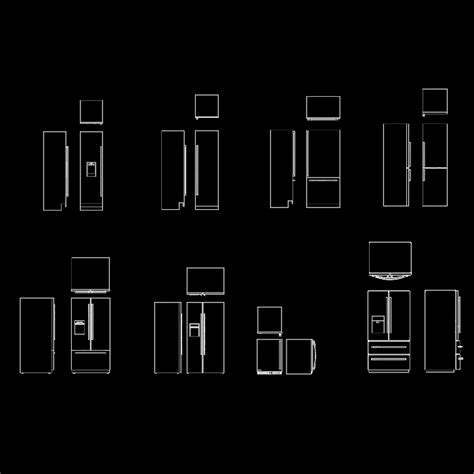 Refrigerator Dwg Free Cad Blocks Freedwgfile