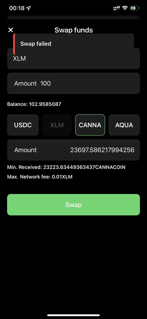 My Swap Fails Every Time Can You Help Please Rstellarcannacoin