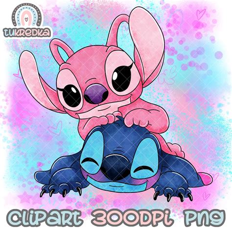 Stitch Angel Cute Clip Art Png Cartoon Clipart Sublimation Png Cartoon Art For Scrapbooking